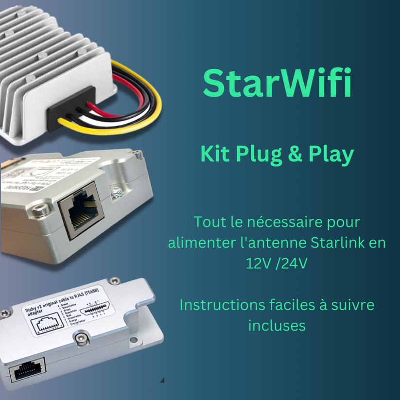 StarWifi Plug & Play Kit - Starlink compatible 12V Power Supply